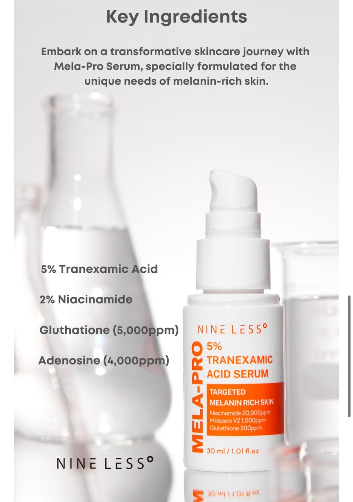 NINELESS MELANO PRO 5% TRANEXAMIC ACID | Swanky Beauty Supply