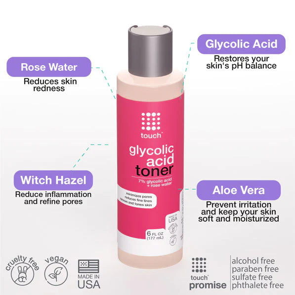 TOUCH GLYCOLIC ACID 7% TONER | Swanky Beauty Supply